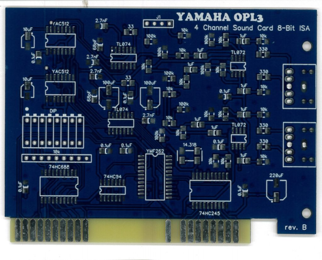 Печатная плата Yamaha OPL3 soundcard #52(1343)(зелёная маска) — ЧипКин