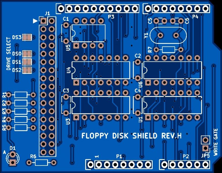 Печатная плата Floppy Disk Shield rev.H #886(синяя маска) — CHIPkin